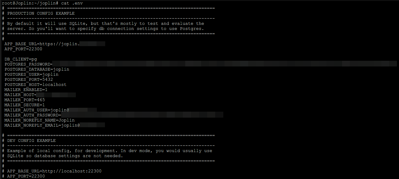 Self-hosted Joplin LXC Container Self-hosted Joplin LXC Container